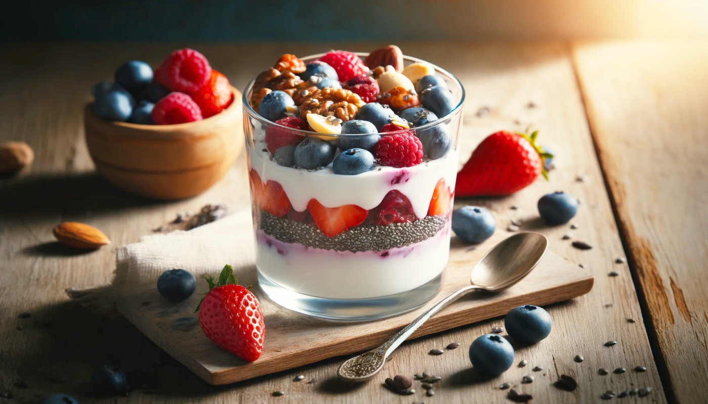Greek Yogurt Parfait with Mixed Berries and Nuts